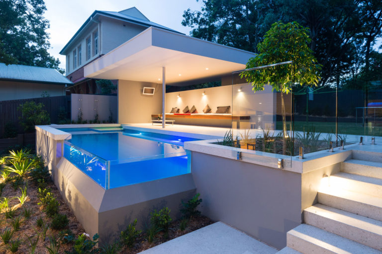 Bonded Corner Panel Acrylic Pool Window - Pool Windows Pty Ltd